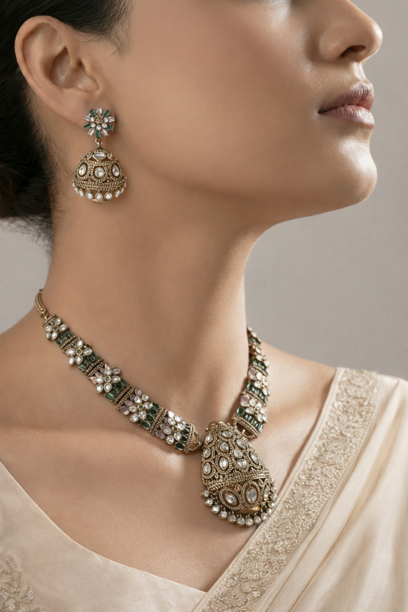 Velora Mint Royale Necklace Set – Aurevie Luxe